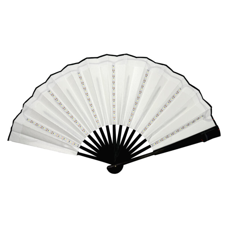 XXL grote waaier met LED verlichting - Wit - Festival Supply